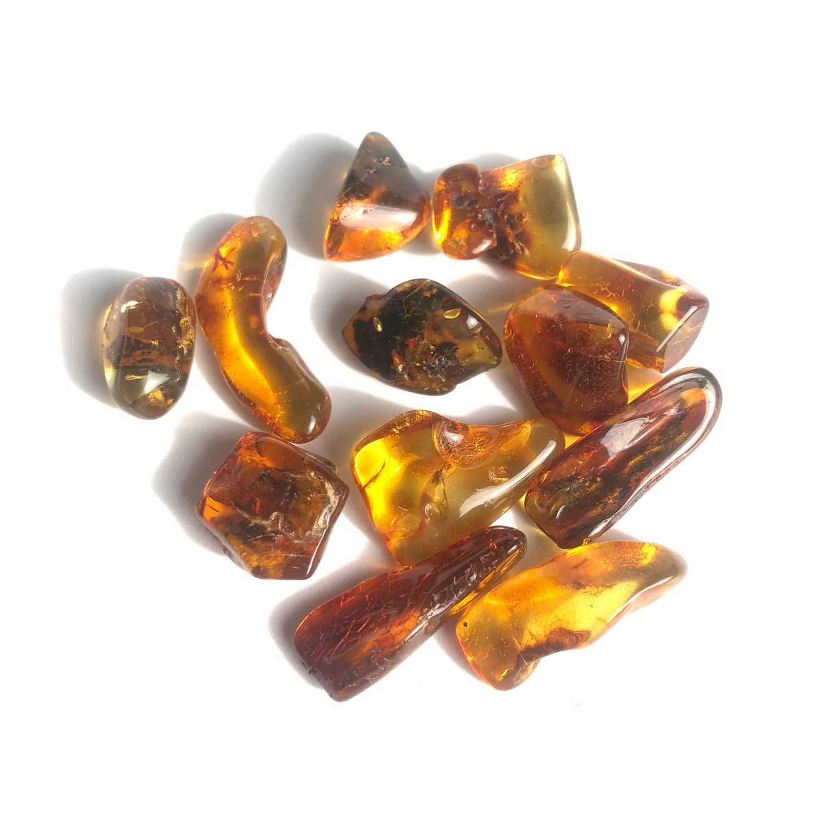 Amber Polished Tumbled Stone – Crystal Cave and Serenity