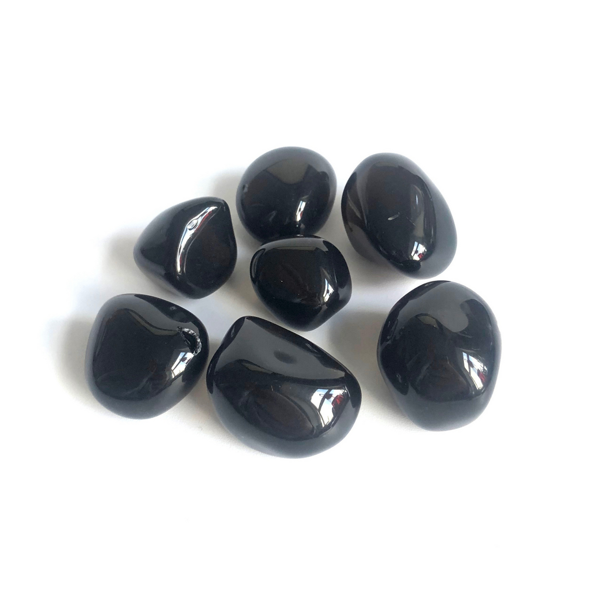 Obsidian Apache Tear Tumbled Stone – Crystal Cave and Serenity